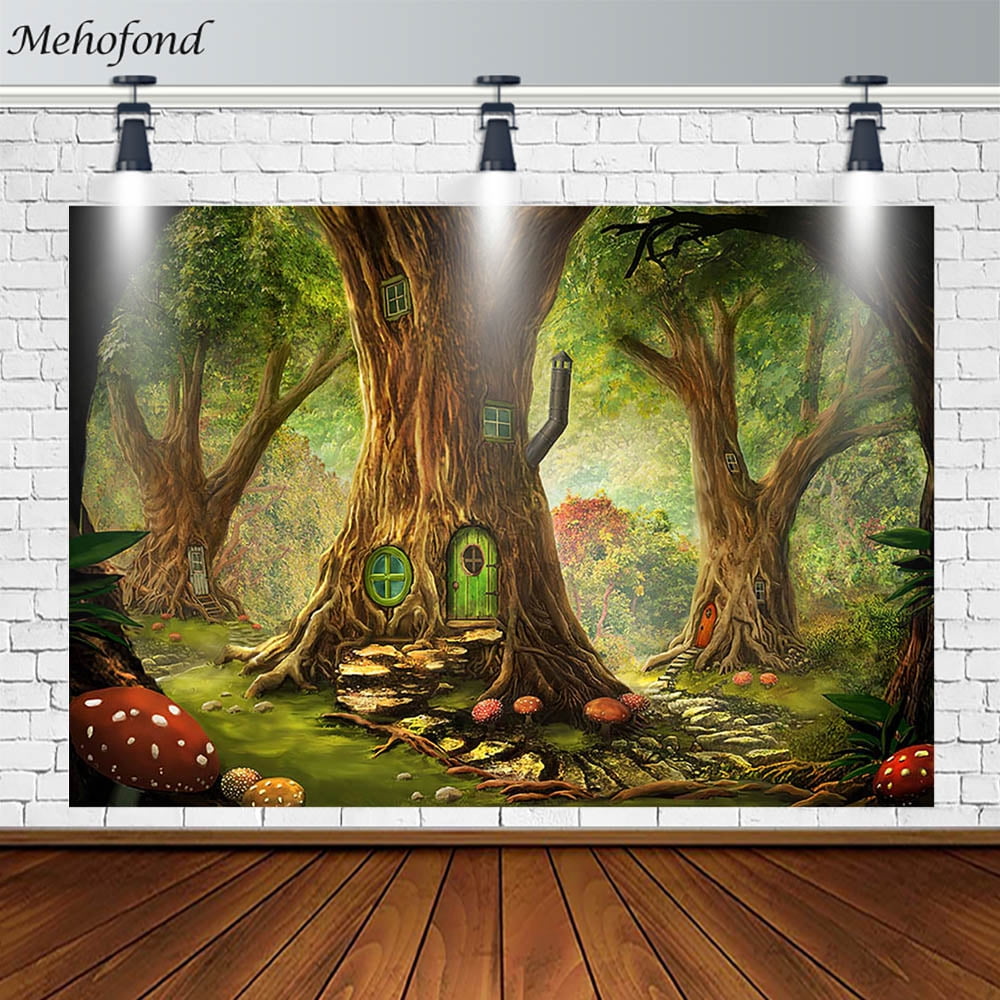 Mehofond Child Portrait Photography Background Props Green Fairy Forest ...