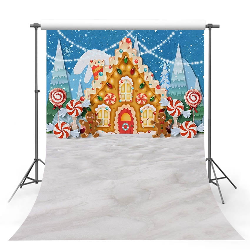 Mehofond Christmas Gingerbread House Backdrop For Kids Portrait Birthday Photography Background ...