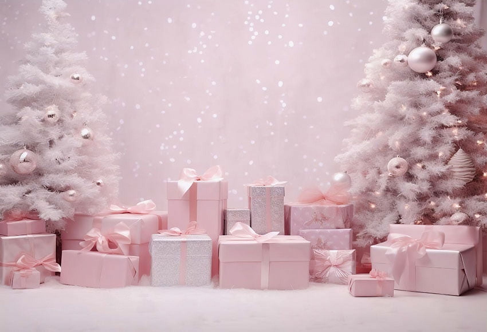 Mehofond Christmas Photography Background Pink Outside Snowy Landscape ...