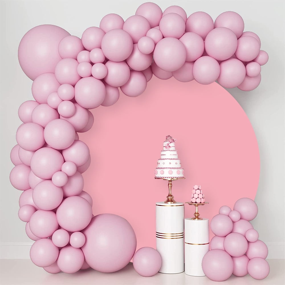 Mehofond Circle Cover Backdrop Pink Pure Color Birthday for Kids Party ...