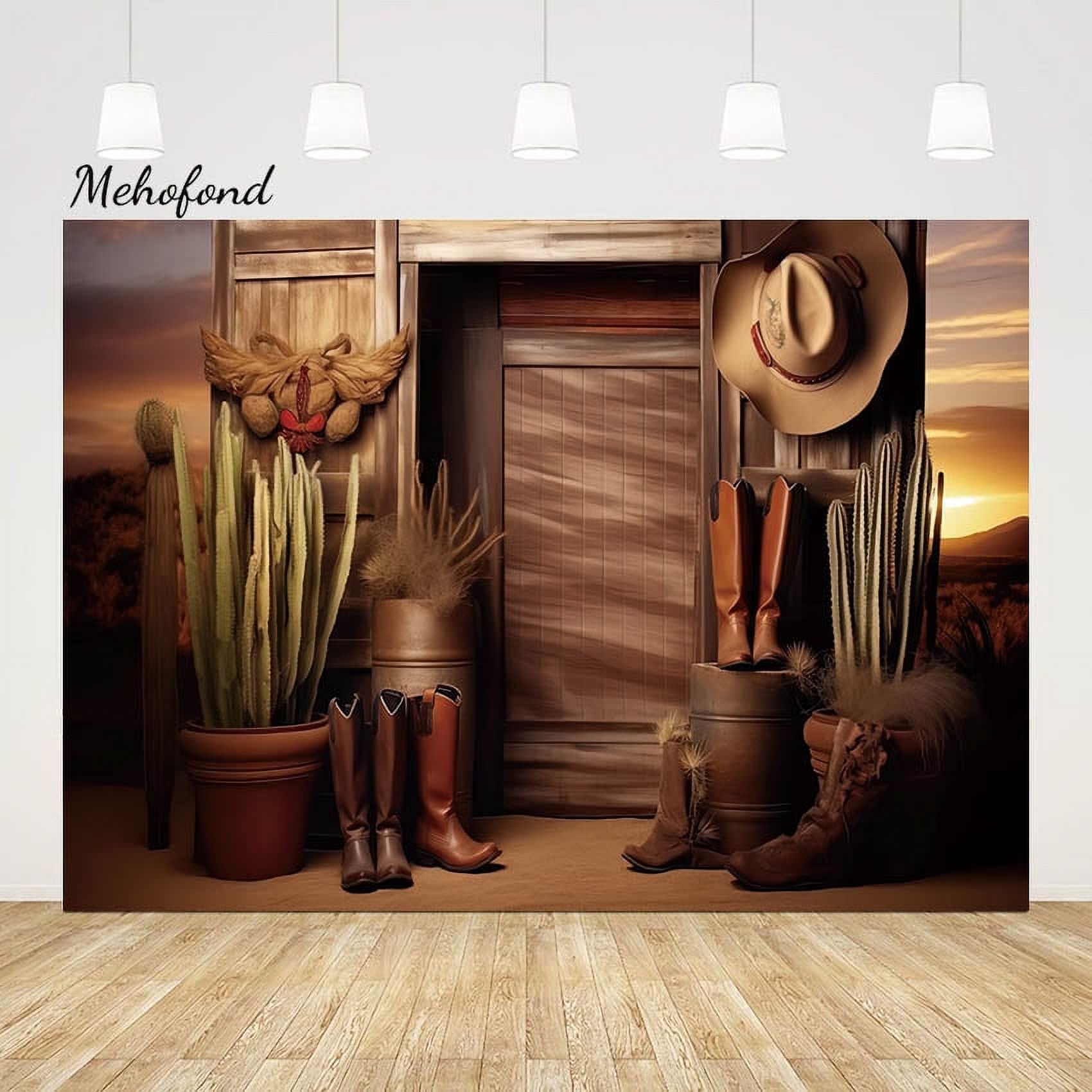 Mehofond Cowboy Backdrop for Birthday Cake Smash Wild Cactus West Party ...