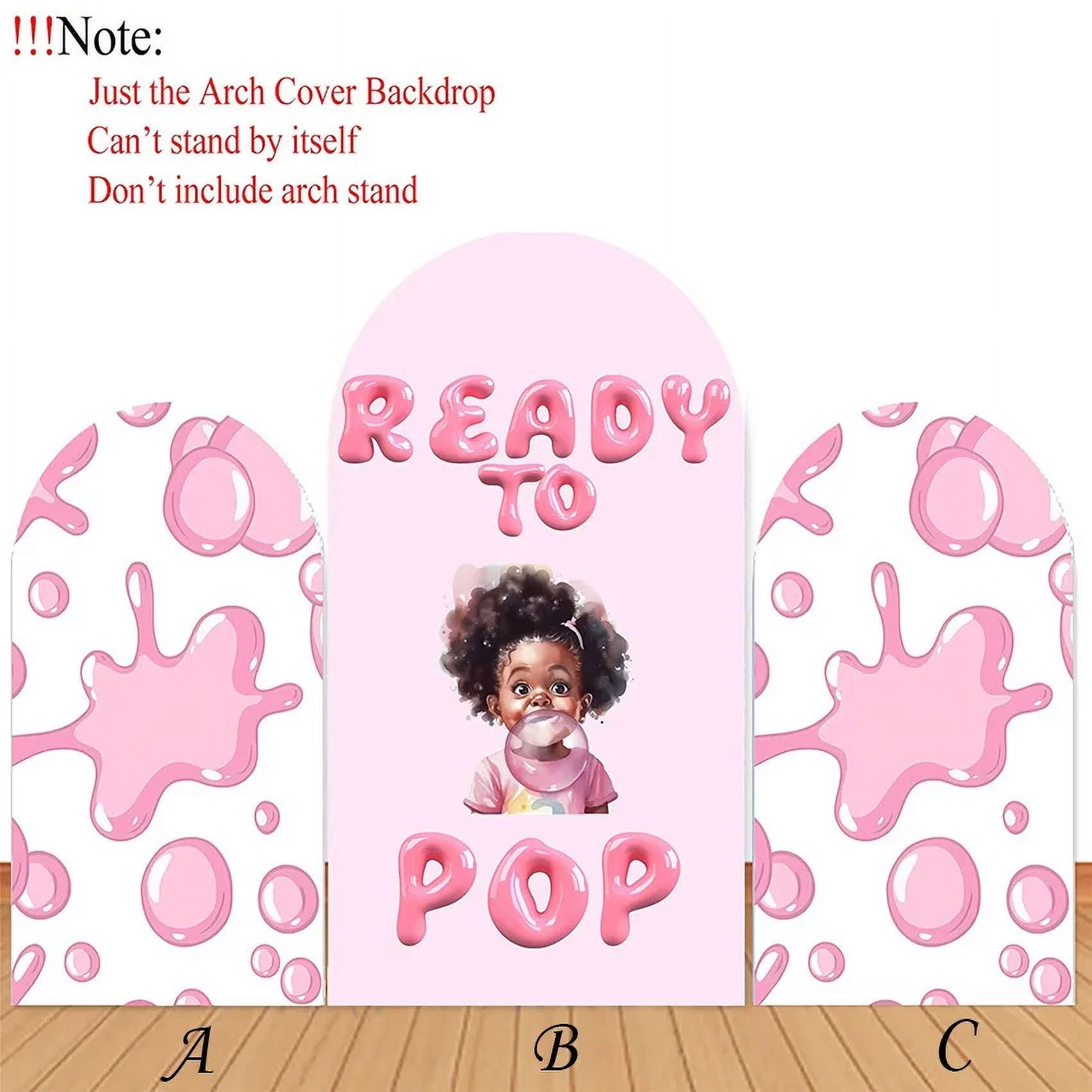 Mehofond Custom Pink Ready to Pop Kids Birthday Party Covers Arch ...