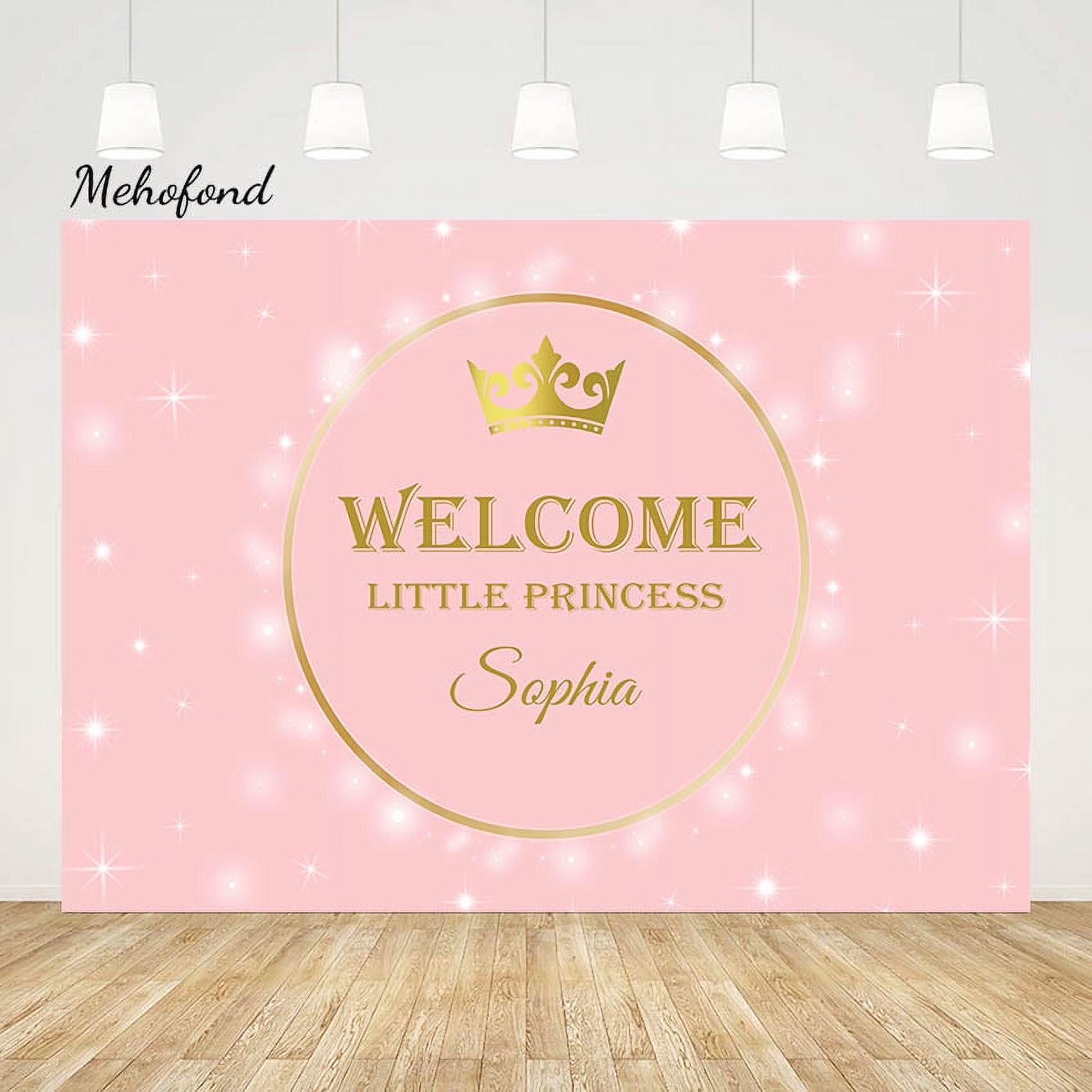 Mehofond Custom Princess Backdrop Pink Glitter Girl Birthday Party ...