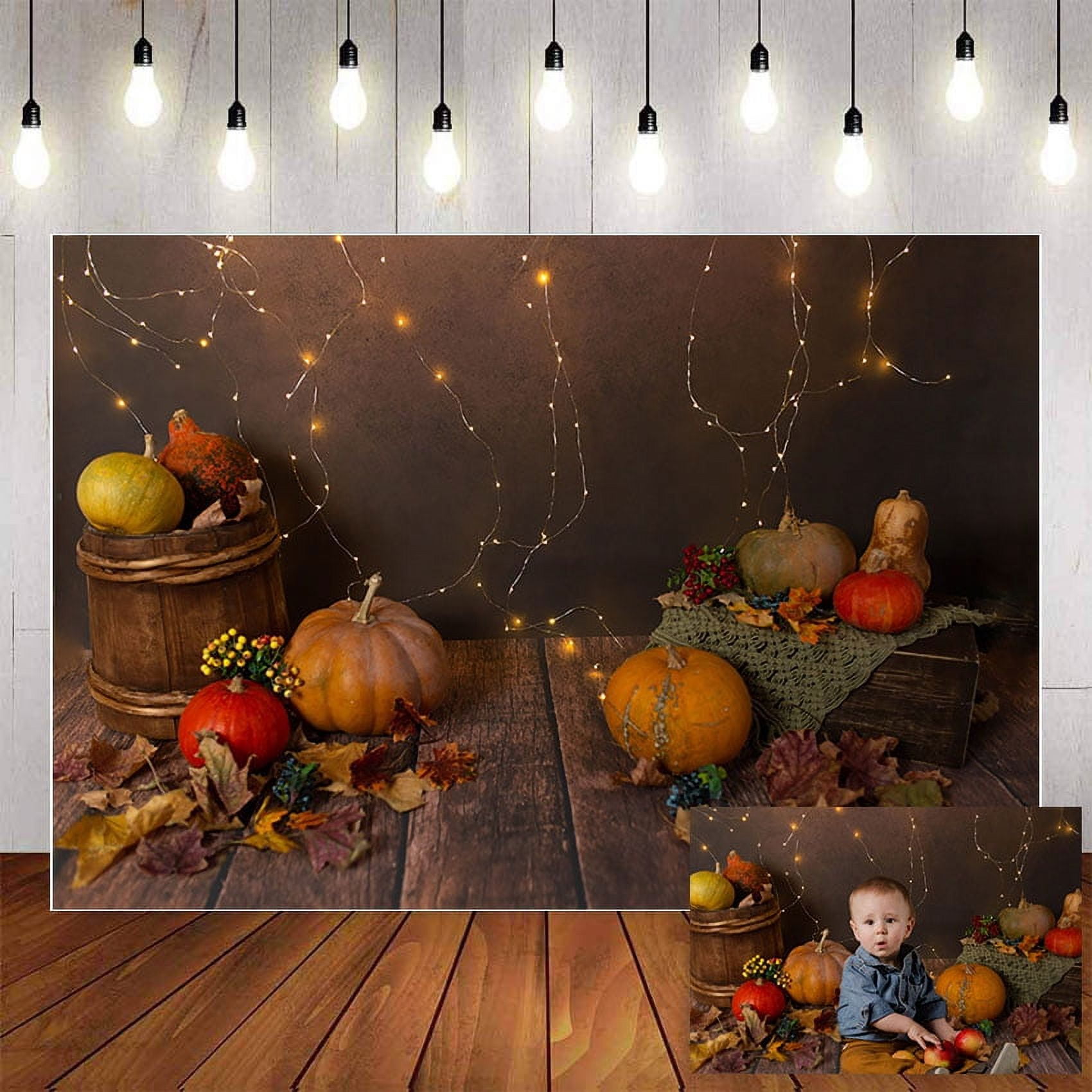 Mehofond Fall Photography Background Autumn Pumpkin Harvest Maple Baby ...