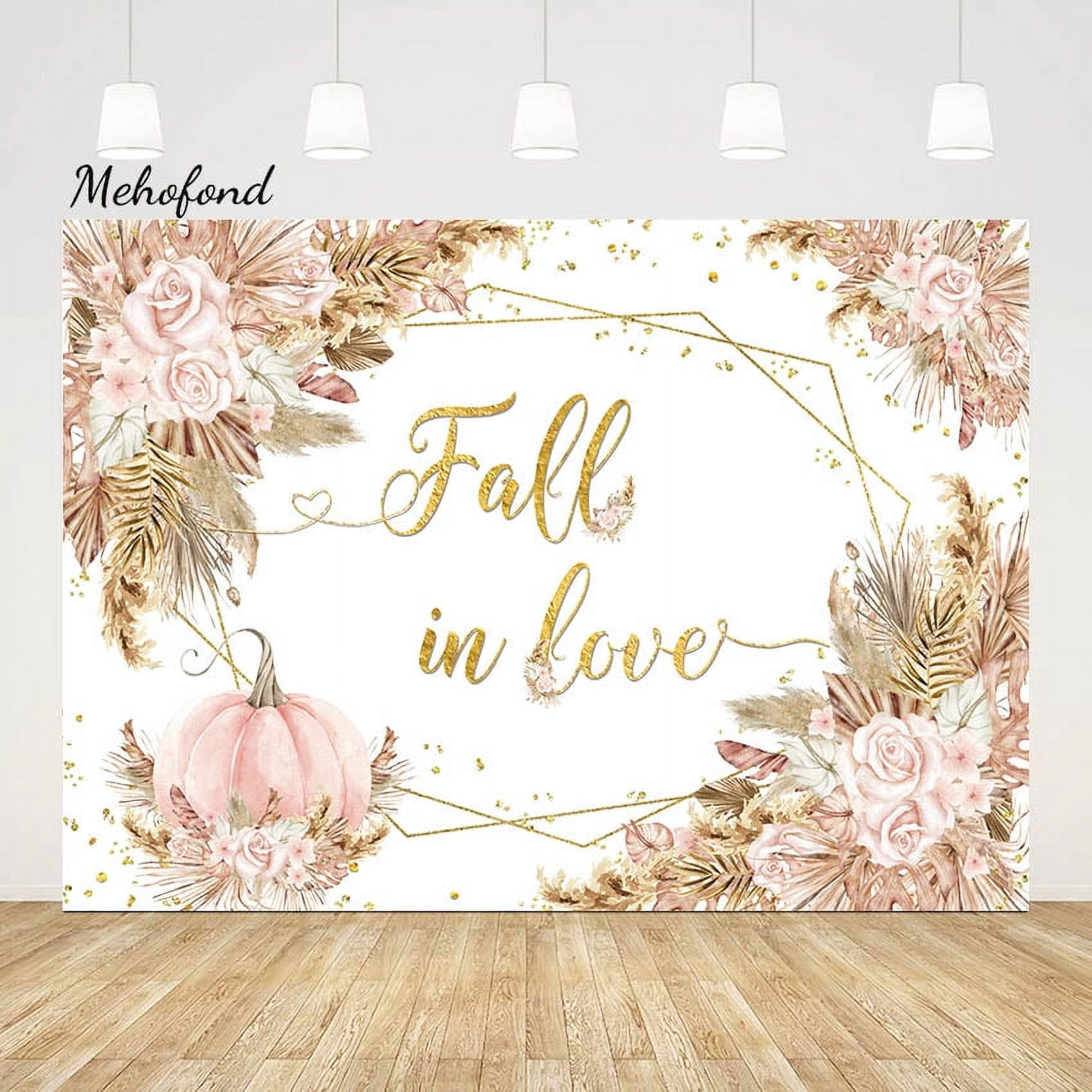 Mehofond Fall in Love Bridal Shower Backdrop Wedding Bohemia Pampas ...