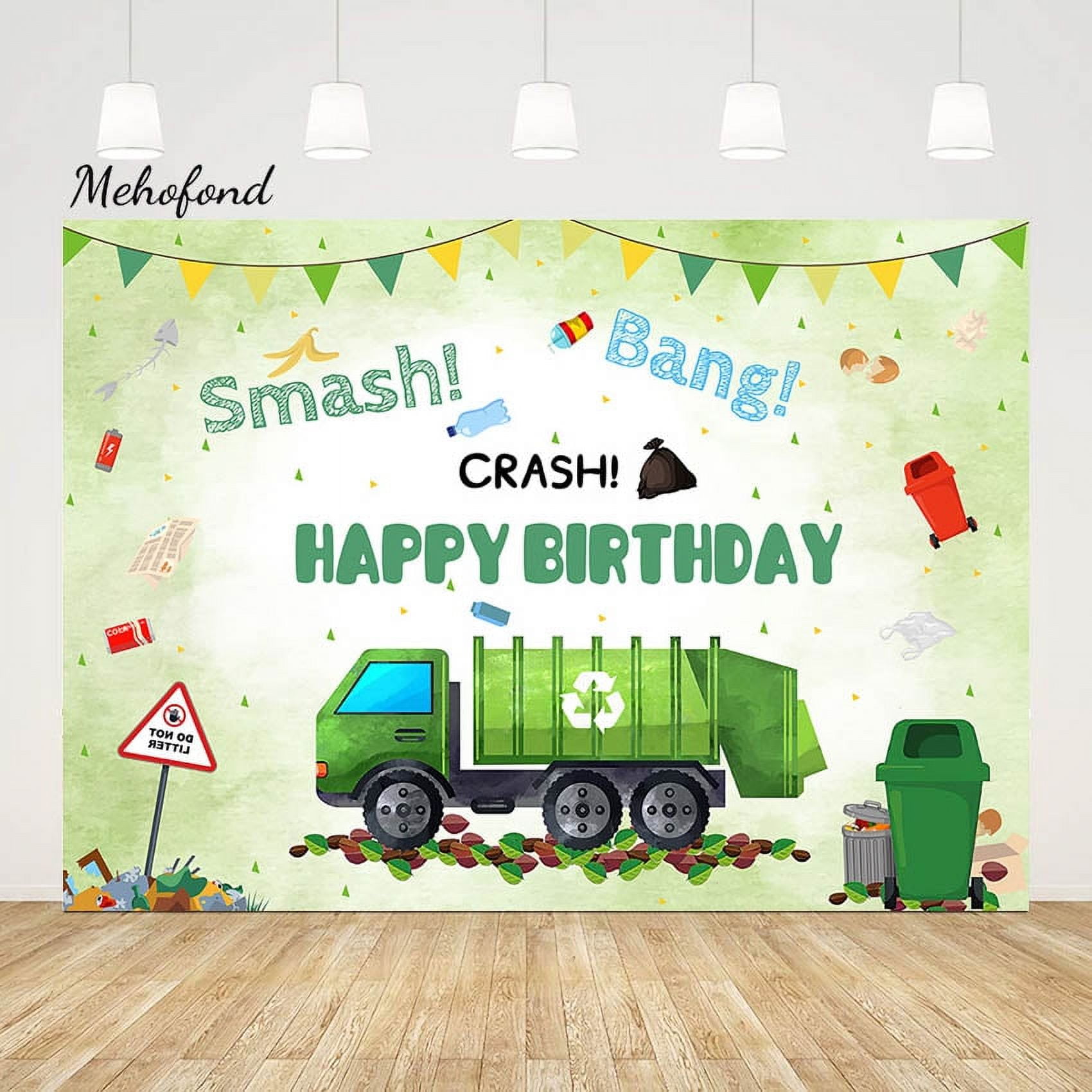 Mehofond Garbage Truck Kids Birthday Backdrop Recycling Photography ...
