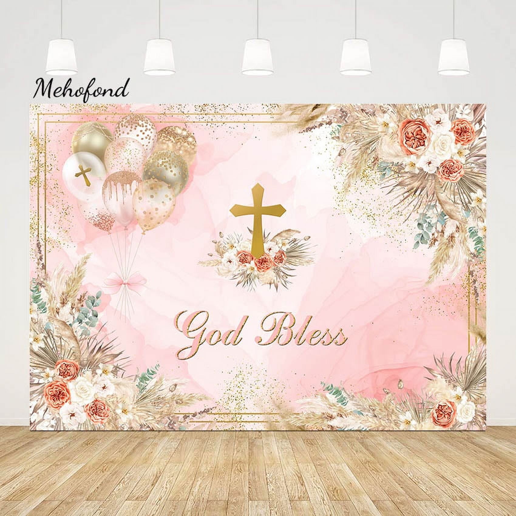 Mehofond God Bless Photography Background Kid Girl First Communion ...