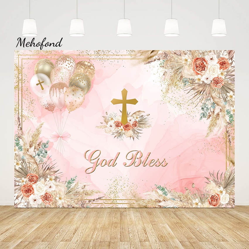 Mehofond God Bless Photography Background Kid Girl First Communion ...