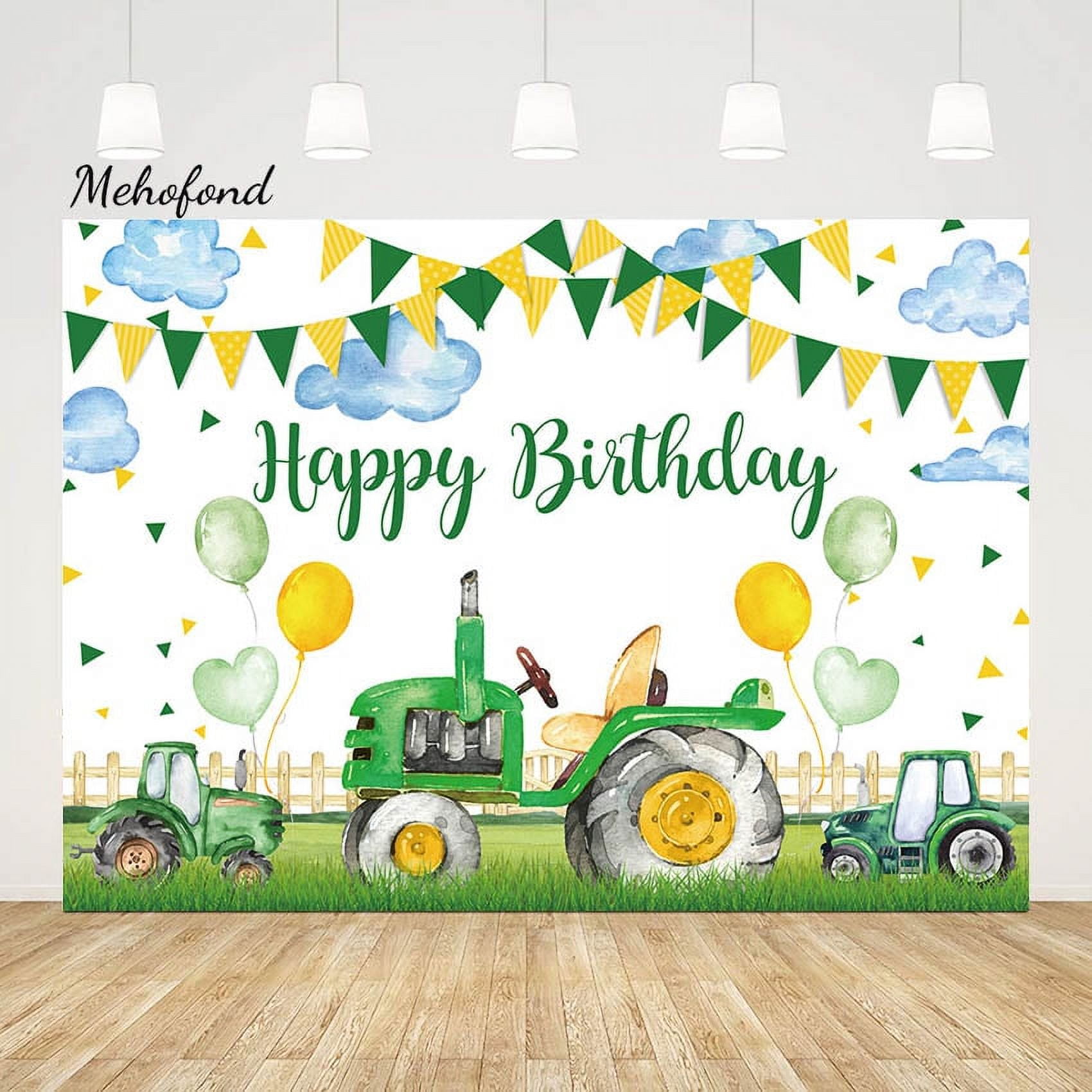 Mehofond Green Tractor Photography Backdrop Custom Boy Birthday Party ...
