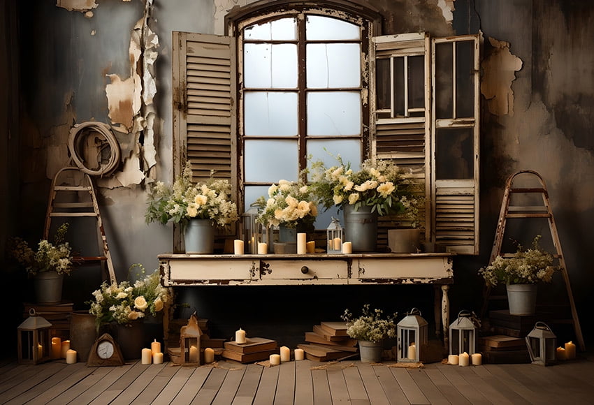 Mehofond Indoor Old Door Hay Backdrop for Photography Kids Birthday ...