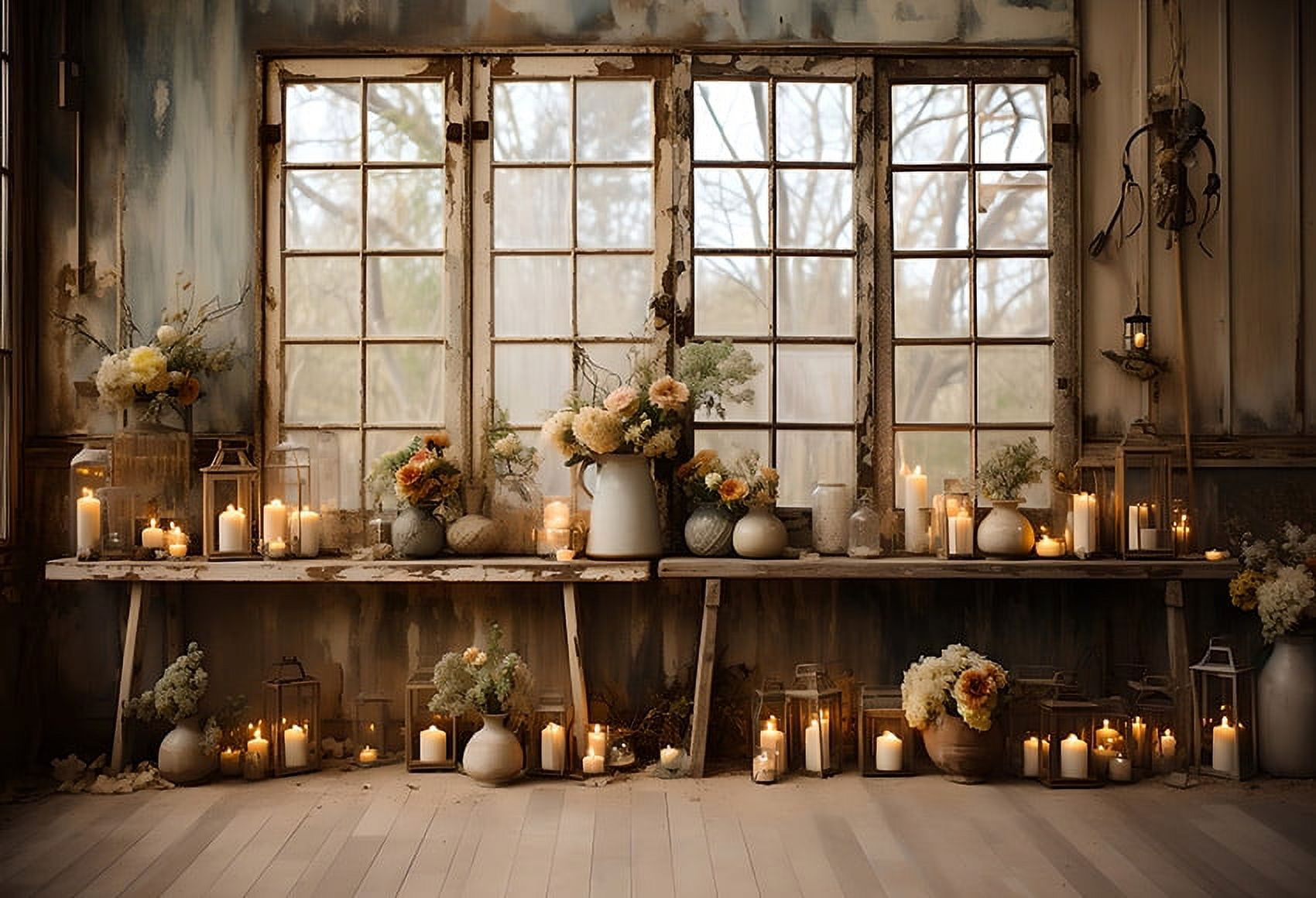 Mehofond Indoor Old Door Hay Backdrop for Photography Kids Birthday ...