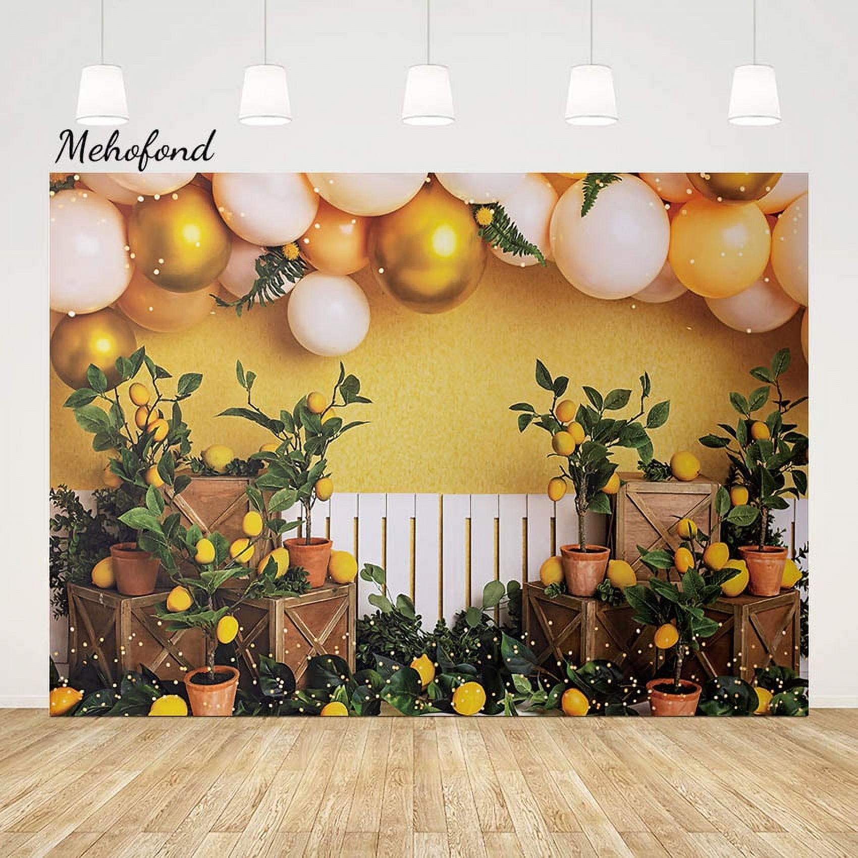 Mehofond Lemon Bridal Shower Backdrop Yellow Balloon Child Birthday ...