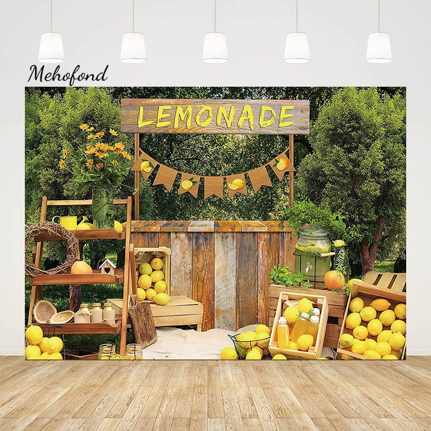 Mehofond Lemonade Backdrop Yellow Fruit Lemon Children Birthday Party ...
