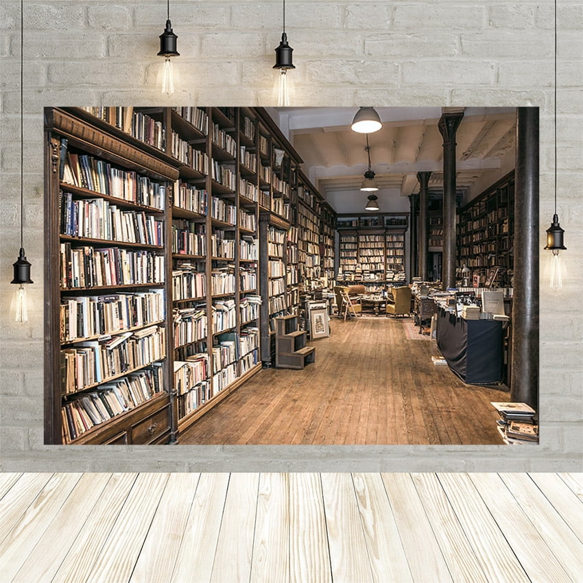 Mehofond Library Bookshelf Background Photography for Learner Reading ...