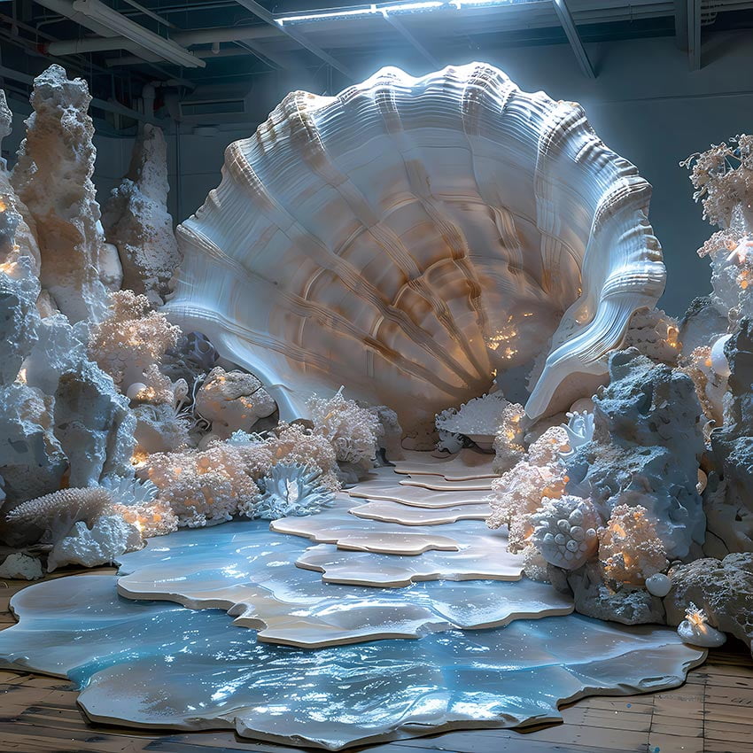 Mehofond Mermaid Backdrop Scene Fairytale Ocean Sea Star Shell Princess ...