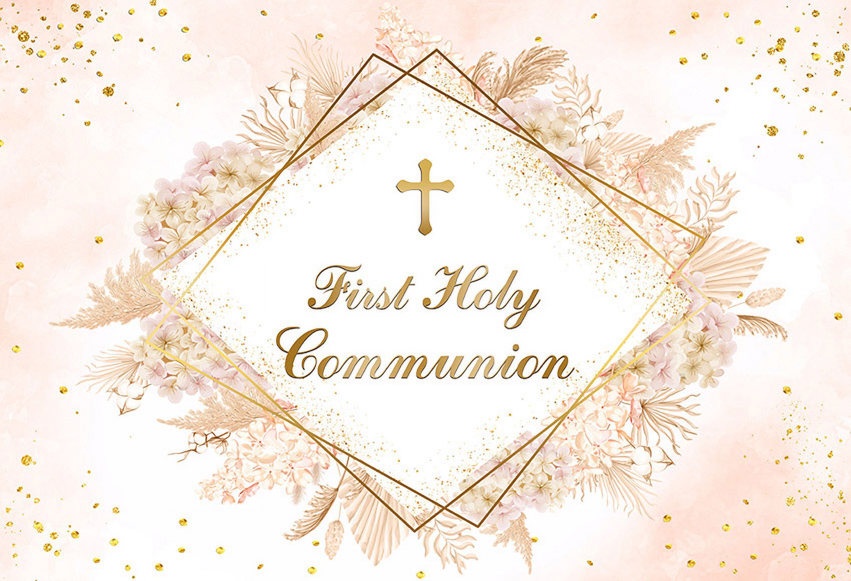 Mehofond Mi Bautizo Backdrop for Newborn Portrait God Bless Cross Boho ...
