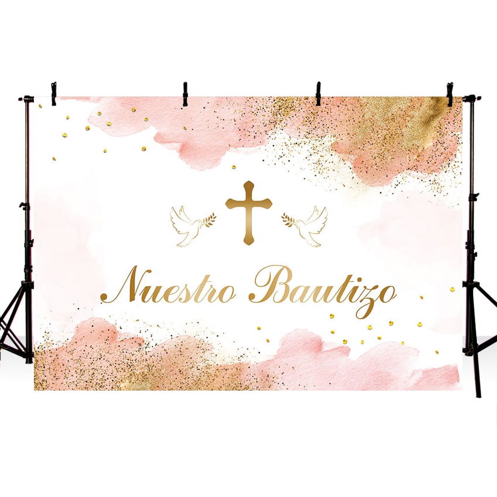 Mehofond Mi Primera Communion Backdrop for Newborn Portrait God Bless ...