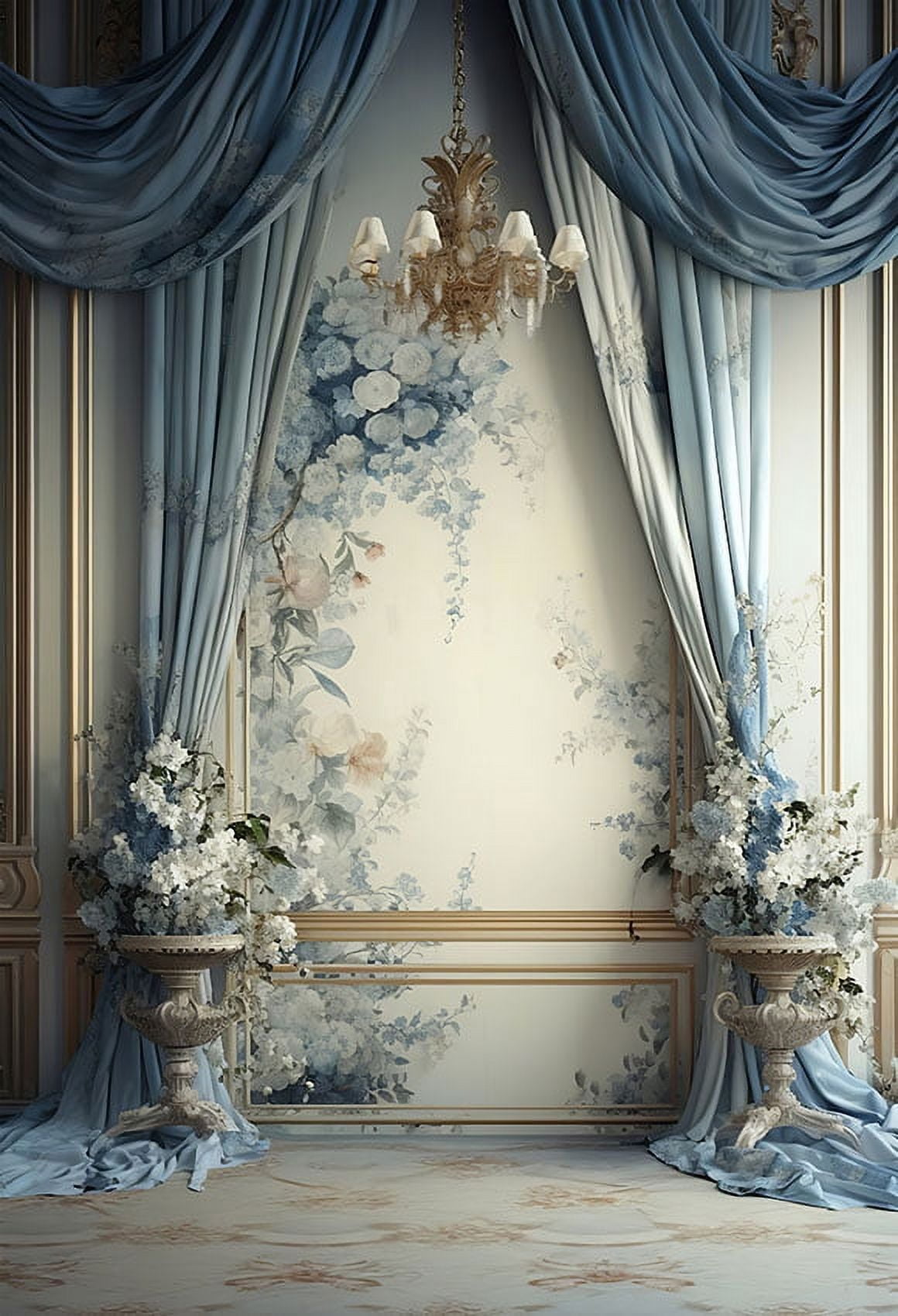 Mehofond Oil Painting Photography Backdrop Flower Curtain Room Princess ...
