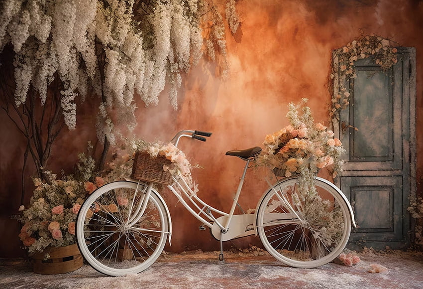 Mehofond Photo Background Pink Bicycle for Wedding Valentine's Day ...