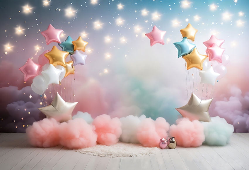 Mehofond Photography Backdrop Balloon Kids Birthday Party Gold Star ...