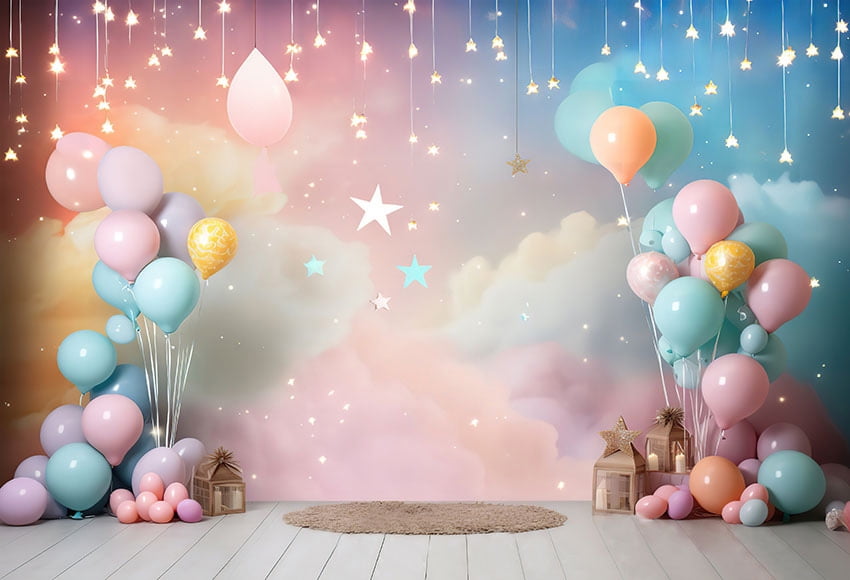 Mehofond Photography Backdrop Balloon Kids Birthday Party Gold Star ...