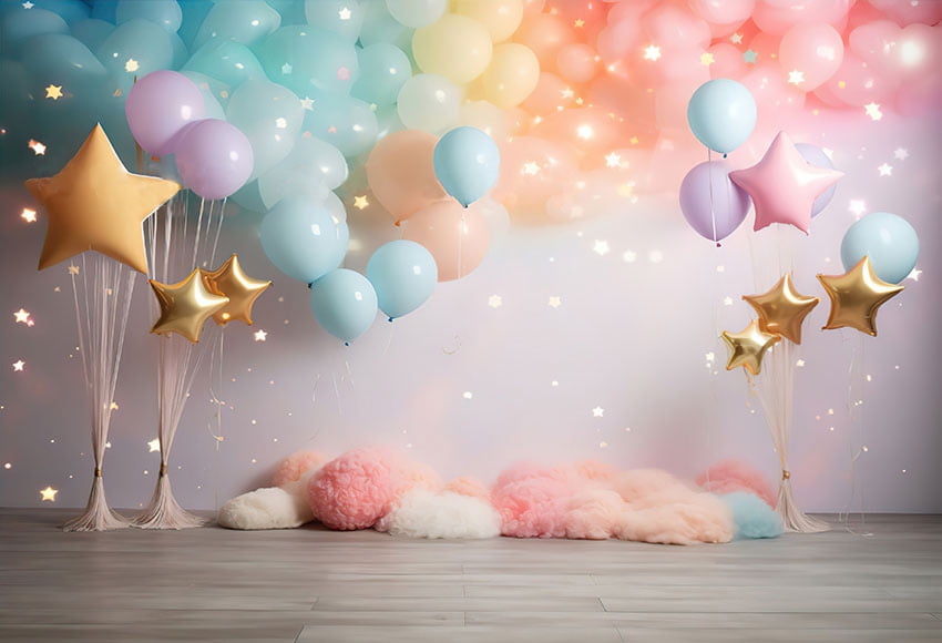 Mehofond Photography Backdrop Balloon Kids Birthday Party Gold Star ...
