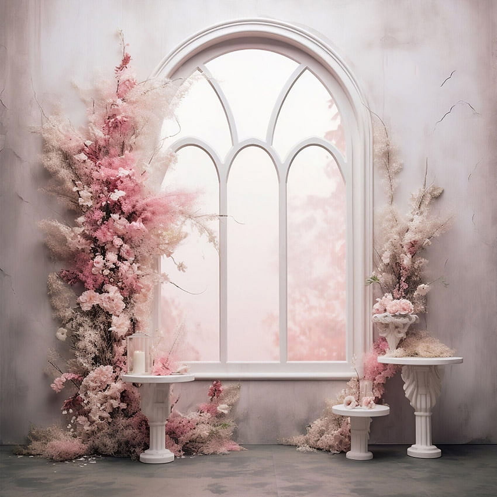 Mehofond Photography Backdrop Boho Baby Shower Pink Round Ring for ...