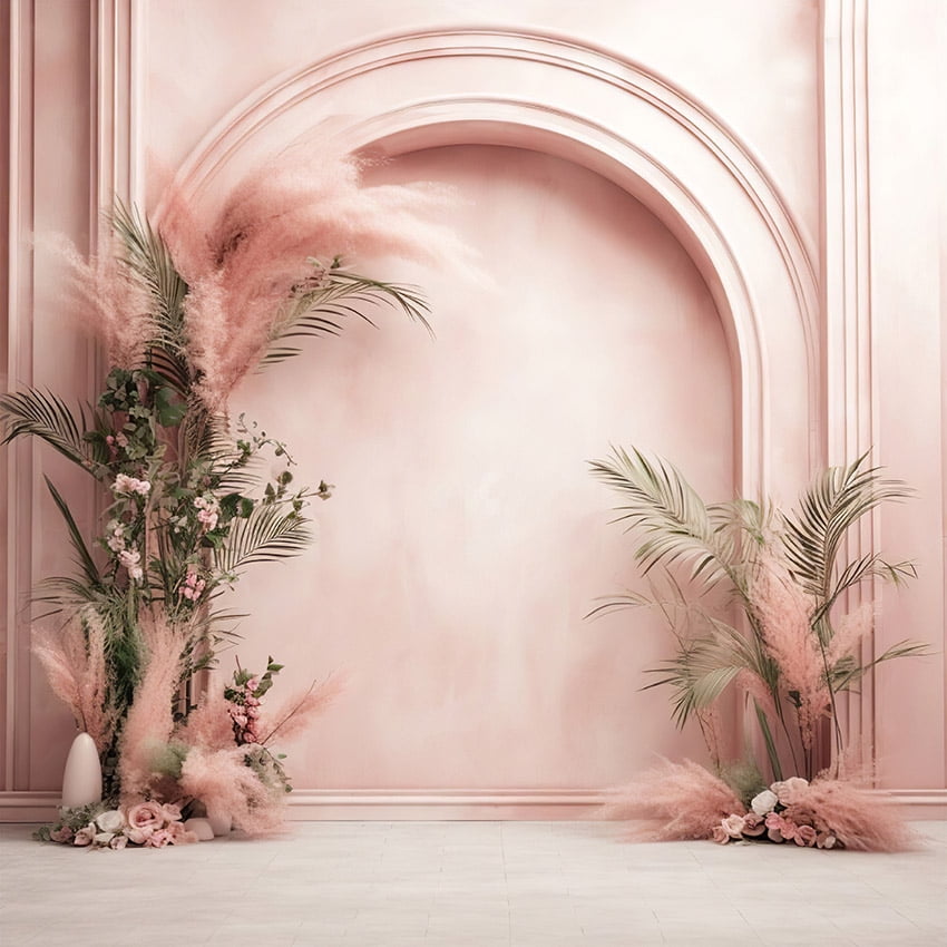 Mehofond Photography Backdrop Boho Baby Shower Pink Round Ring for ...