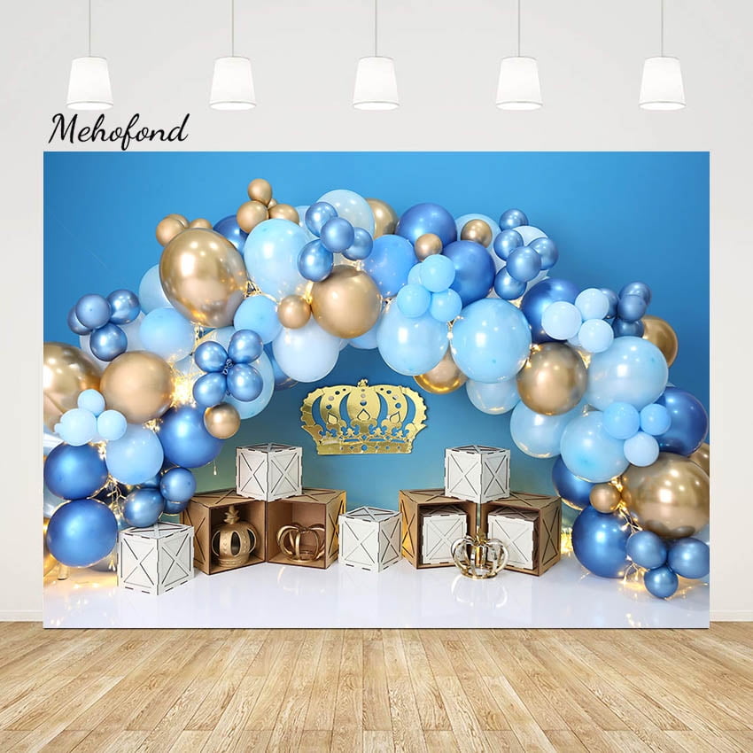 Mehofond Photography Backdrop Crown Little Prince Bithday Party Gold ...