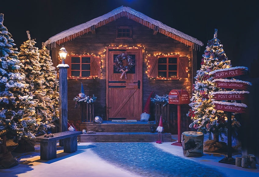 Mehofond Photography Backdrop Gingerbread House Candy Store Family ...