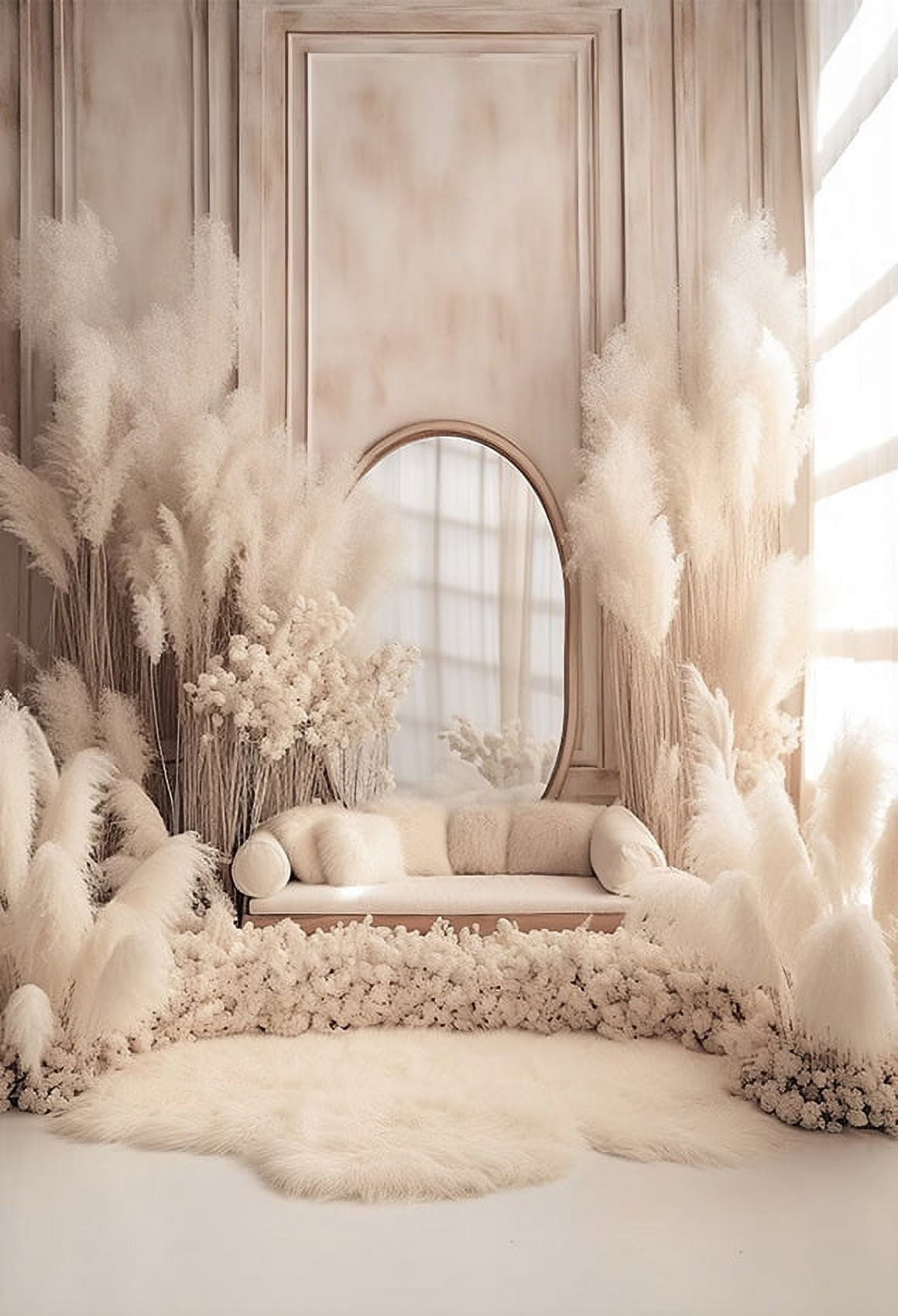 Mehofond Photography Backdrop Indoor Bohemia Pampas Grass r for Pregant ...