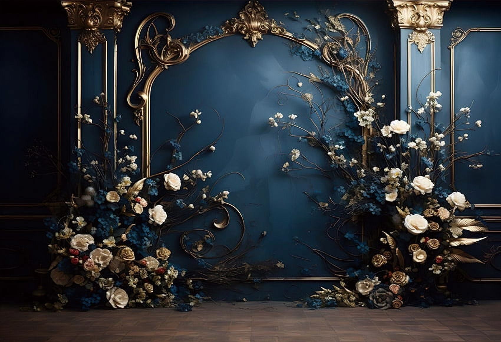 Mehofond Photography Backdrop Indoor Retro Blue Baby Shower Portrait ...