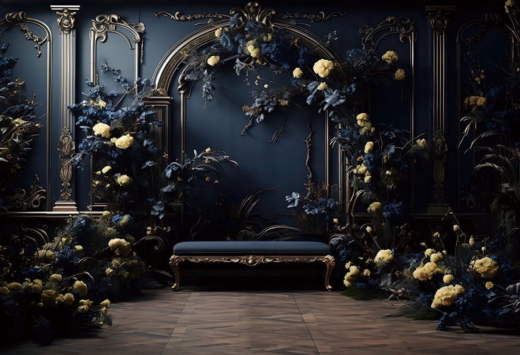 Mehofond Photography Backdrop Indoor Retro Blue Baby Shower Portrait ...