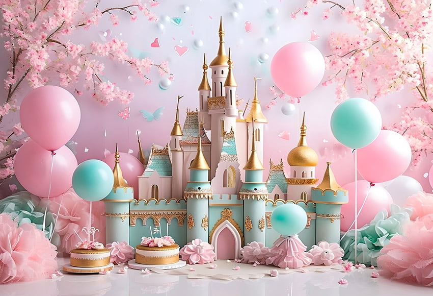 Mehofond Photography Backdrop Purple Castle Princess Birthday Party ...