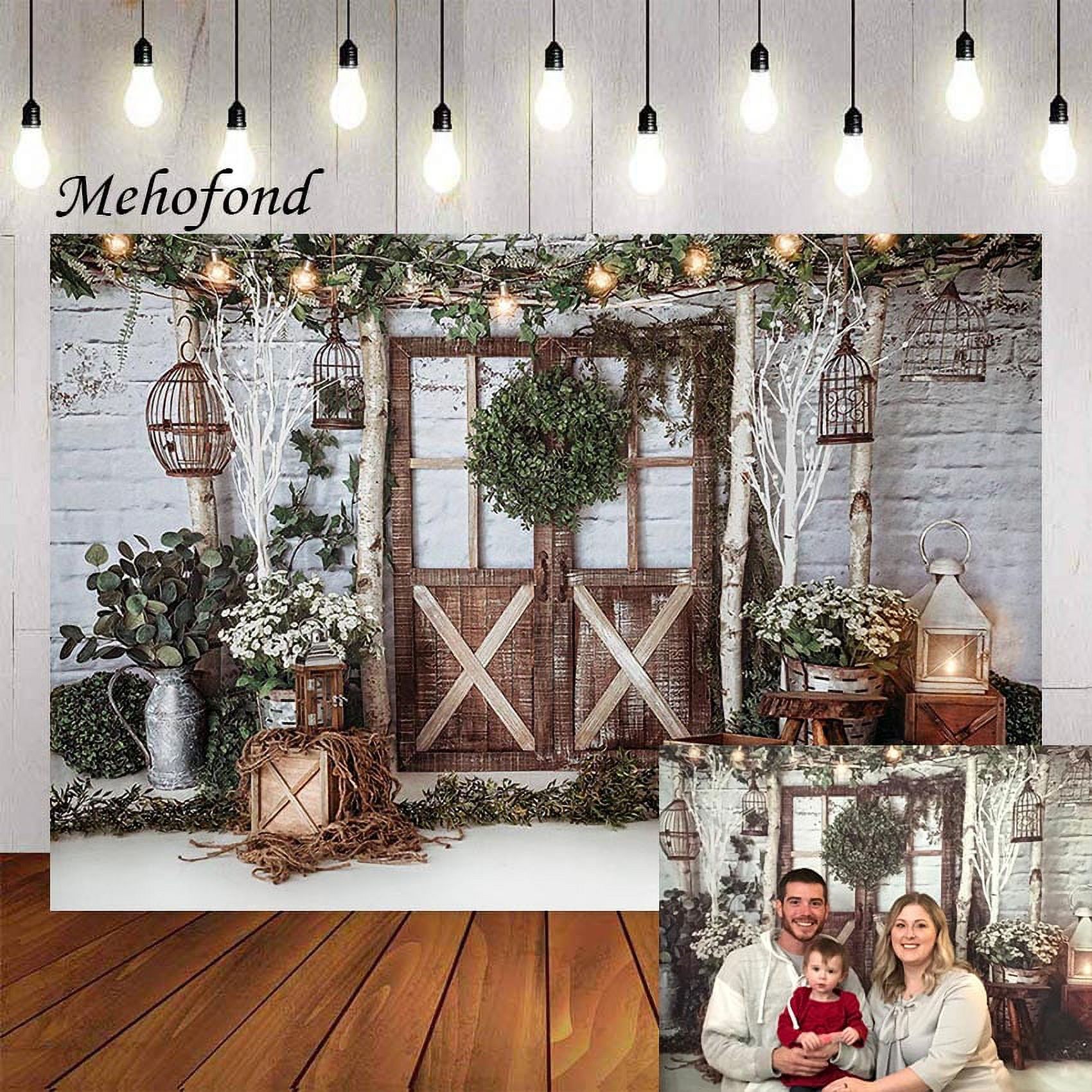 Mehofond Photography Backdrop Spring Rustic Brown Wood Wall Door ...