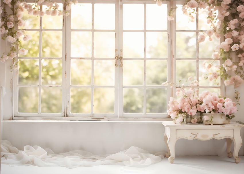 Mehofond Photography Backdrop Wedding White Window Flower For Bridal ...