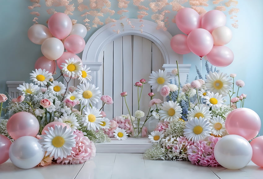 Mehofond Photography Backdrops Daisy Flower Front Door Newborn Birthday ...