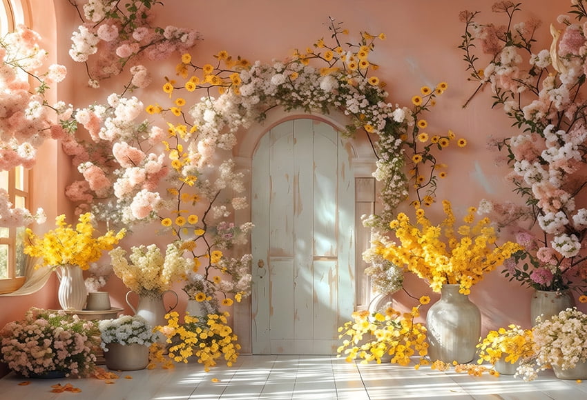 Mehofond Photography Backdrops Daisy Flower Front Door Newborn Birthday ...