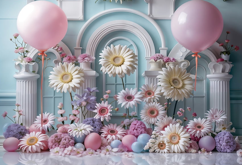 Mehofond Photography Backdrops Daisy Flower Front Door Newborn Birthday ...