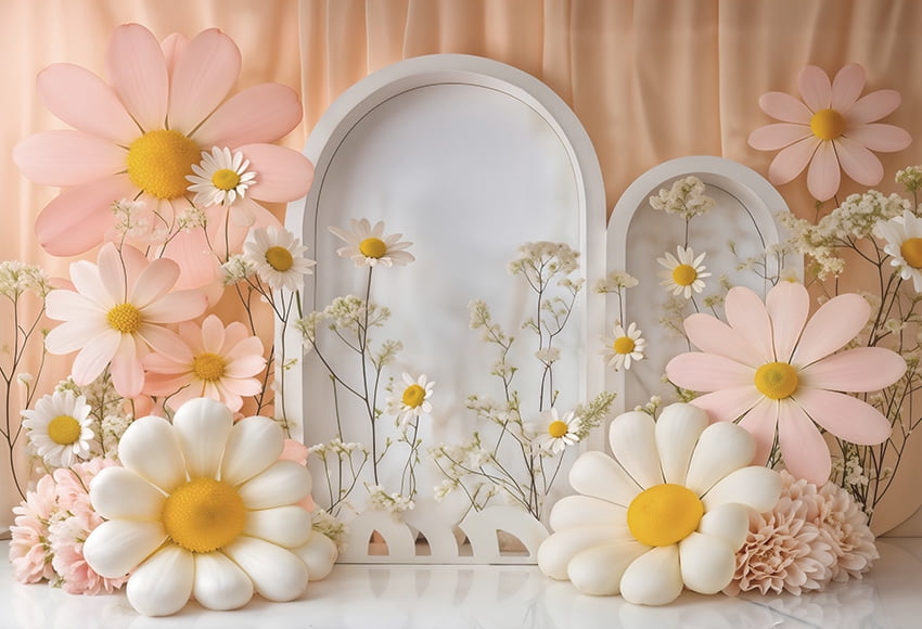 Mehofond Photography Backdrops Little Daisy Flower Pink Curtain Newborn ...