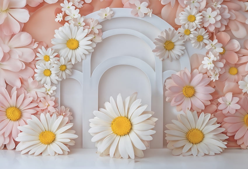 Mehofond Photography Backdrops Little Daisy Flower Pink Curtain Newborn ...