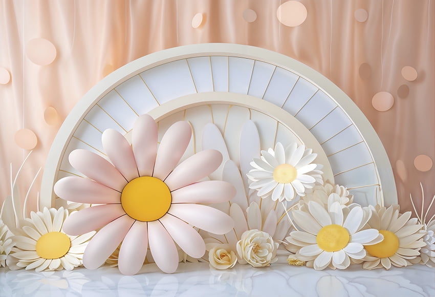 Mehofond Photography Backdrops Little Daisy Flower Pink Curtain Newborn ...