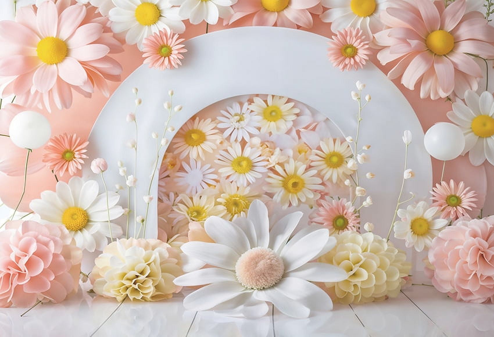 Mehofond Photography Backdrops Little Daisy Flower Pink Curtain Newborn ...