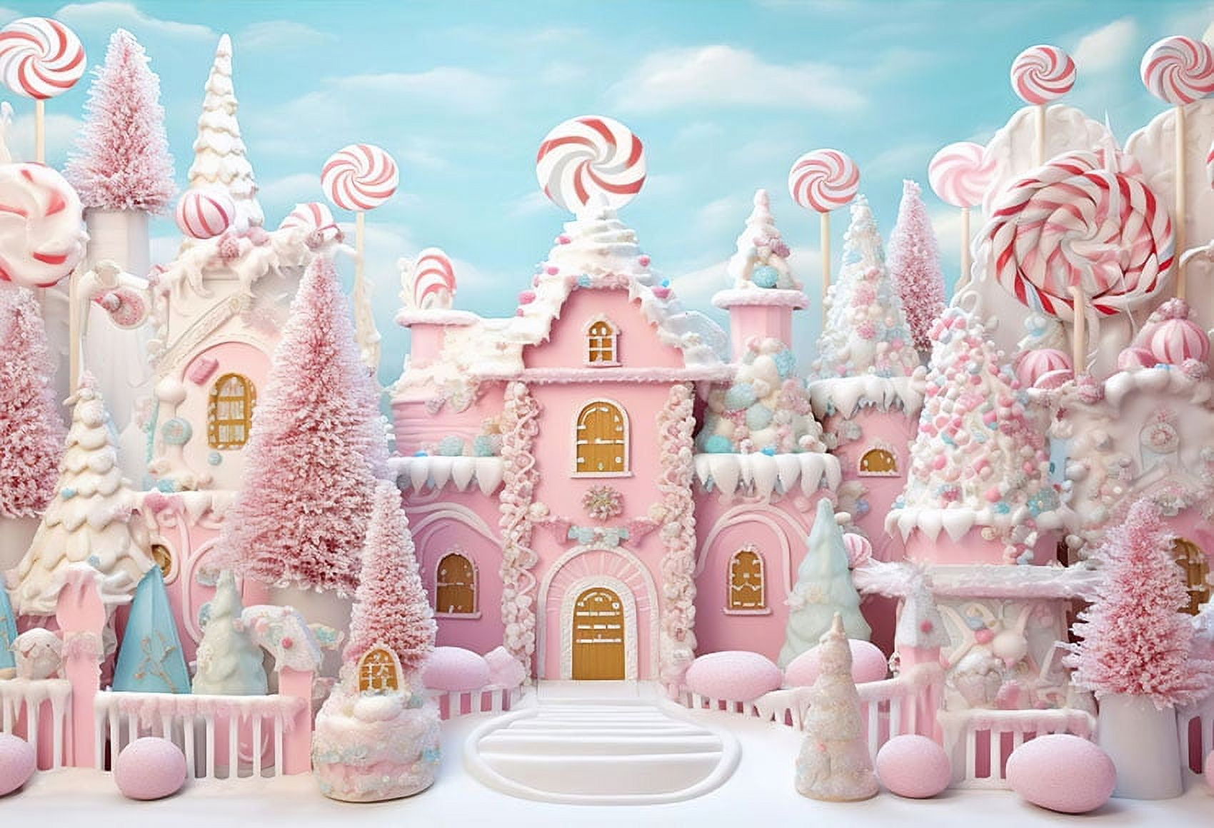 Mehofond Photography Backdrops Snow Candy Lollipop House For Kids ...