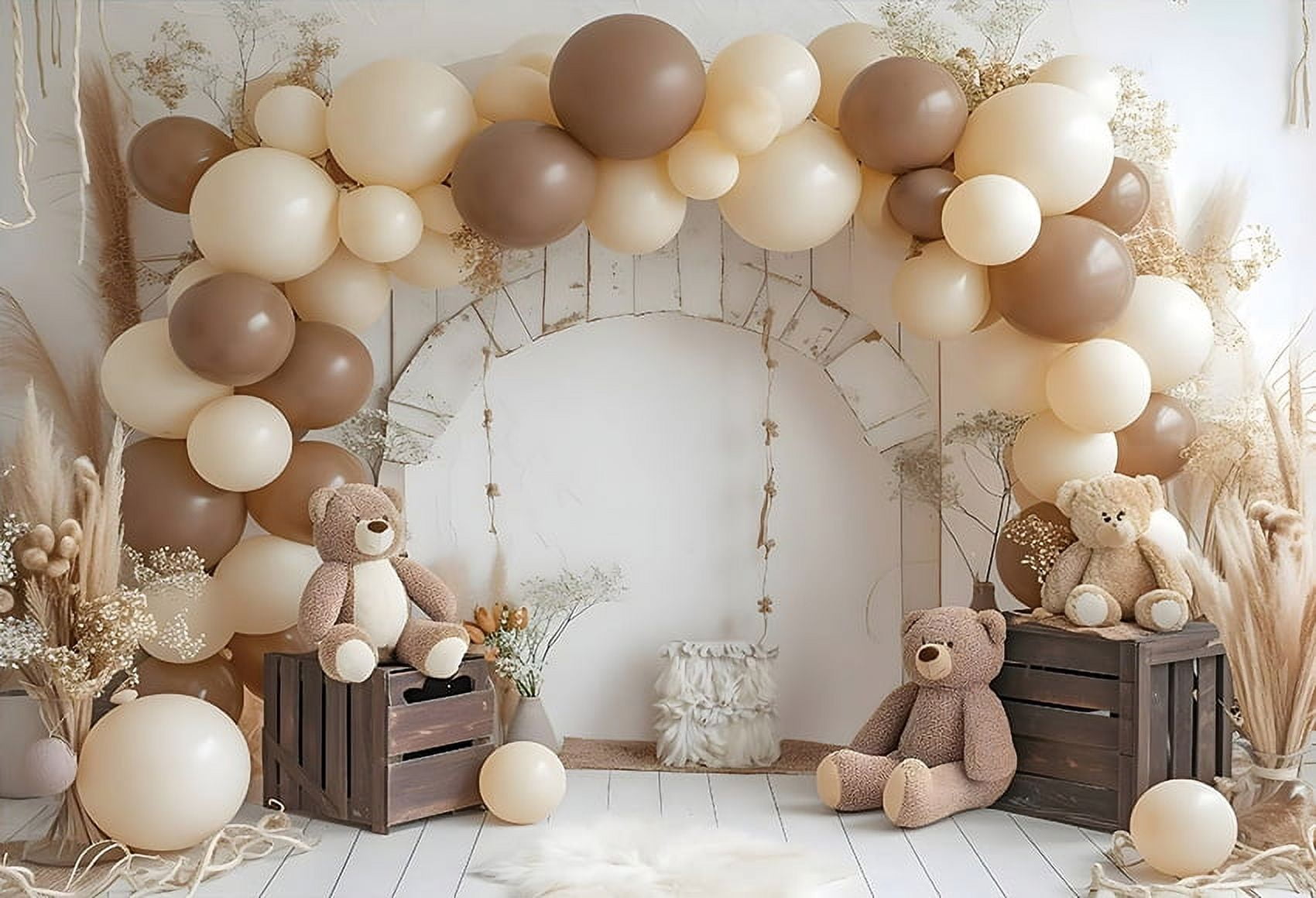 Mehofond Photography Background Boho Toy Bear Balloon Maternity Kids ...