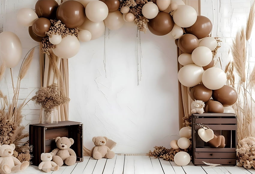 Mehofond Photography Background Boho Toy Bear Balloon Maternity Kids ...