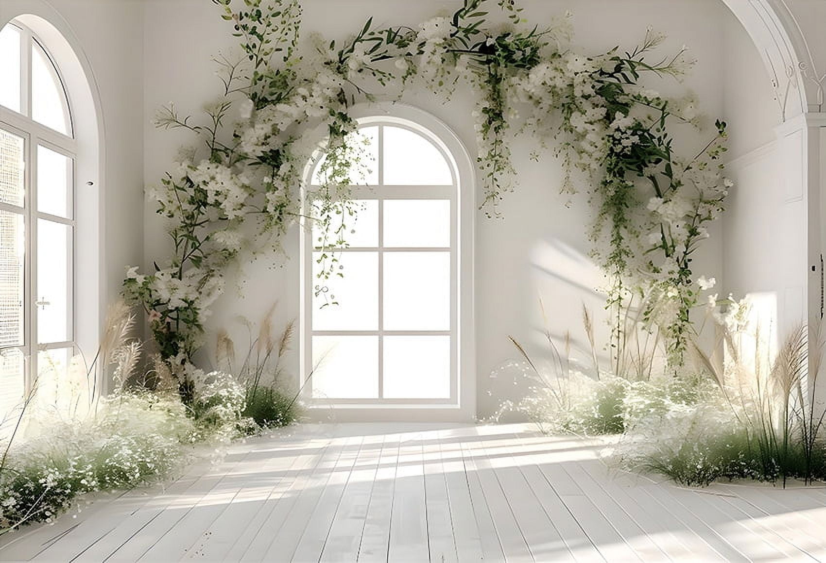 Mehofond Photography Background Indoor Boho Floral Arch Window Princess ...