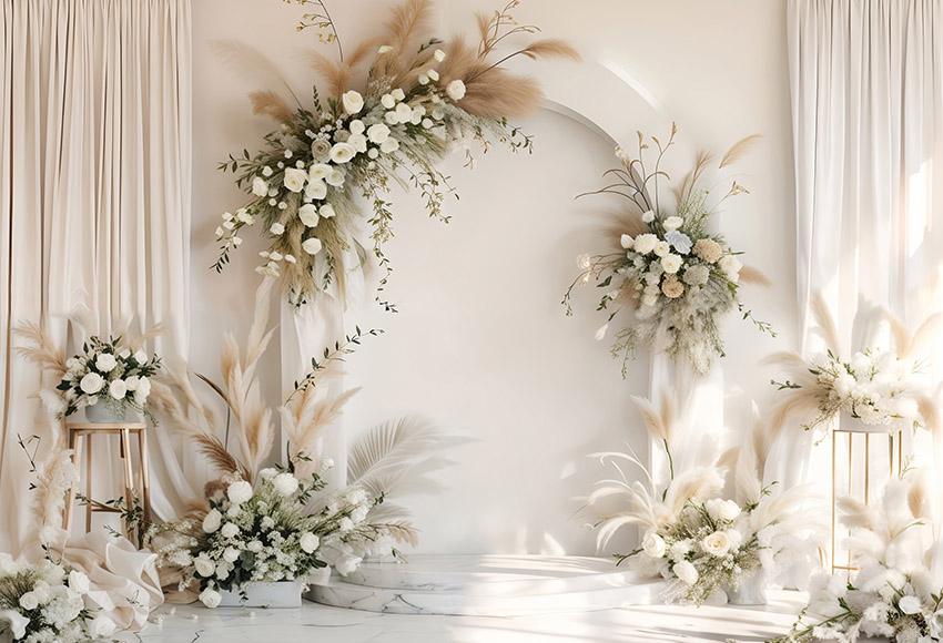 Mehofond Photography Background Indoor Pampas Grass Curtain Backdrops ...