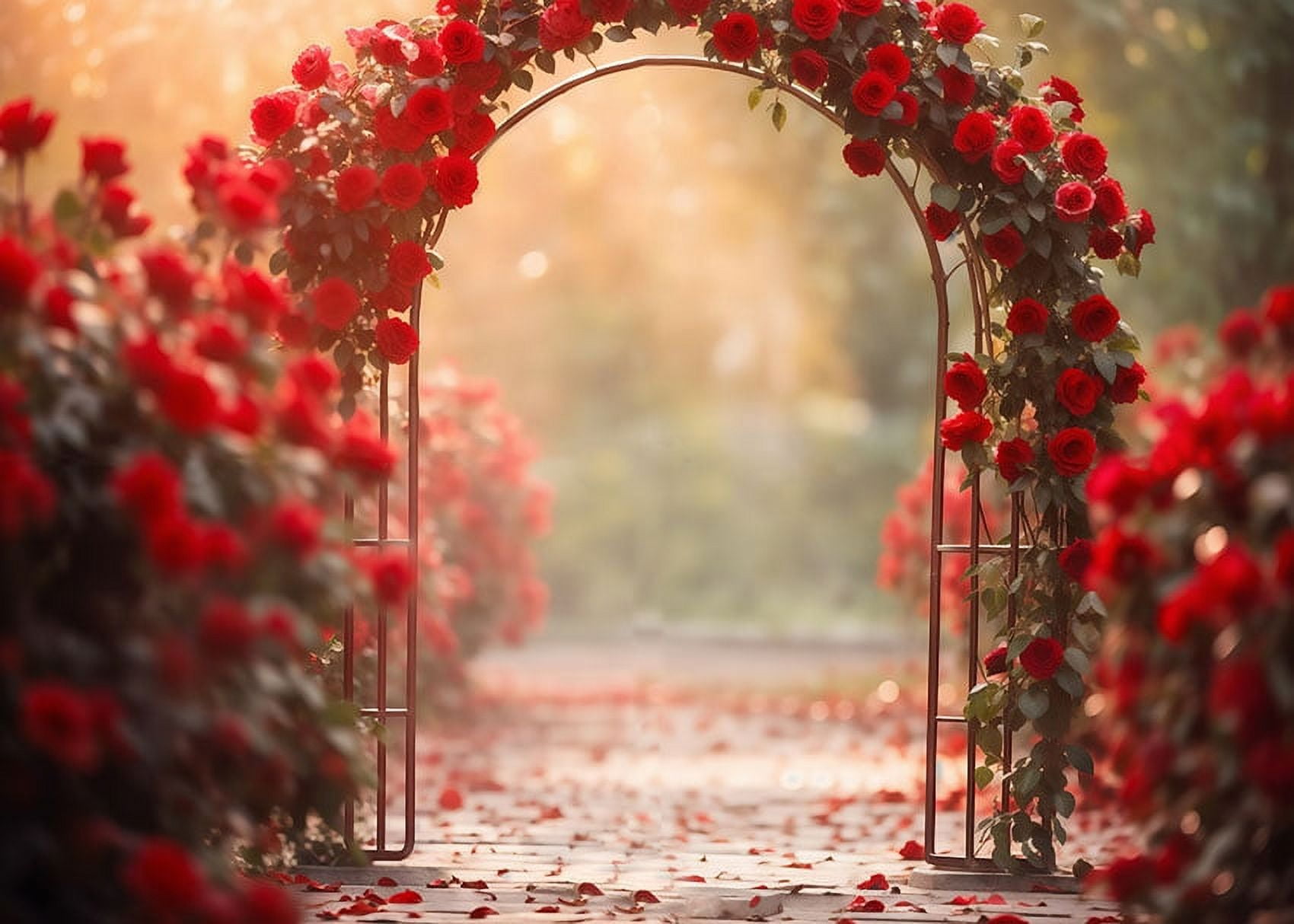 Mehofond Photography Background Red Rose Flower Arch Door r Princess ...