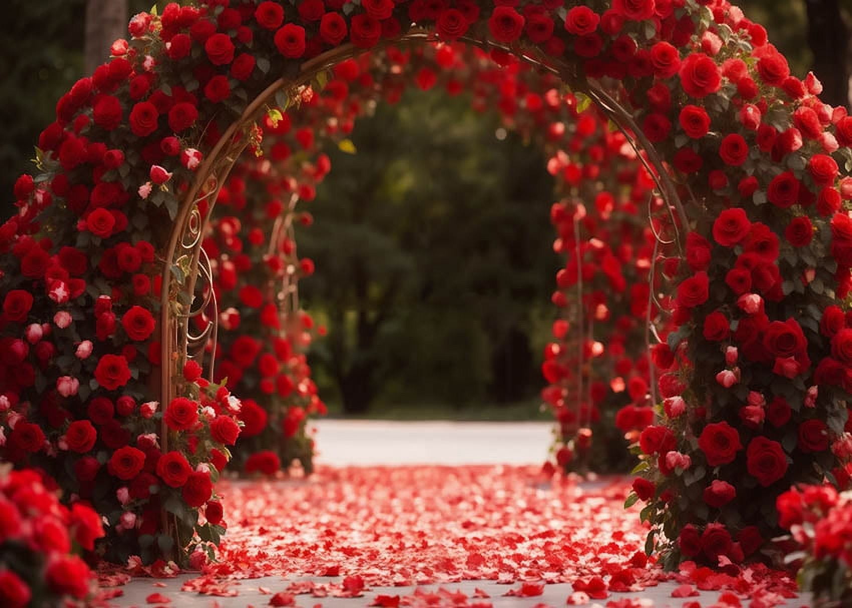 Mehofond Photography Background Red Rose Flower Arch Door r Princess ...
